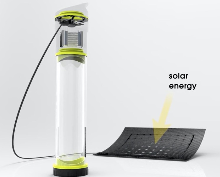 Solar power and new tech make the Airo bottle fill up with water from ...